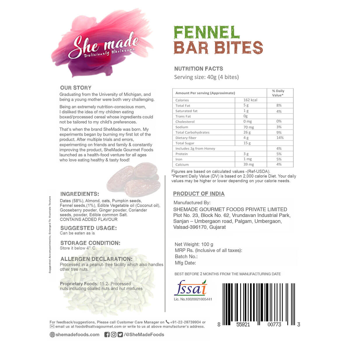 Fennel Bar Bites – Shemade Foods