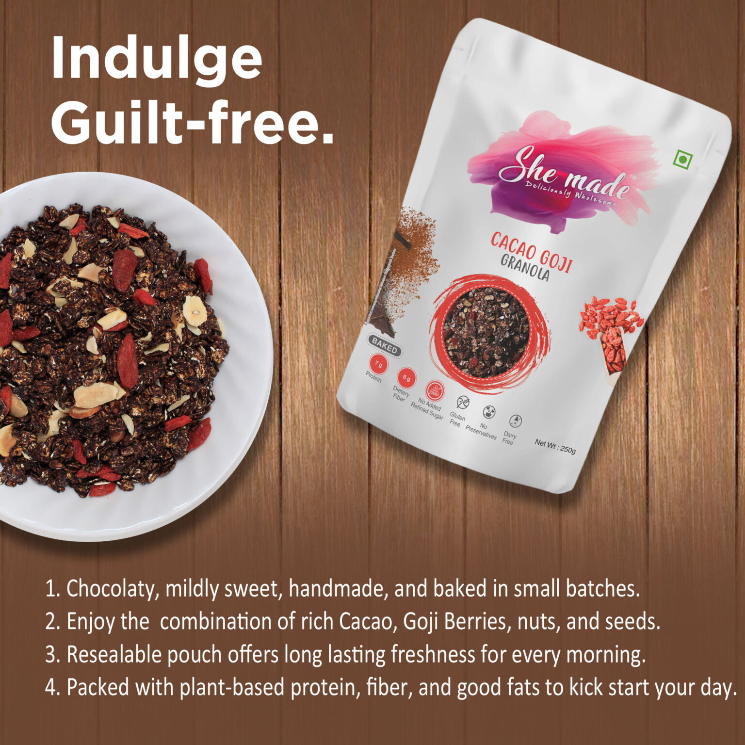 Cacao Goji Granola - Shemade Foods | she made food
